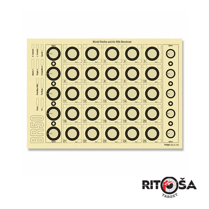 META BENCHREST BR 50m 420x297mm 5136/1kom bez numeracije | Ritoša Target