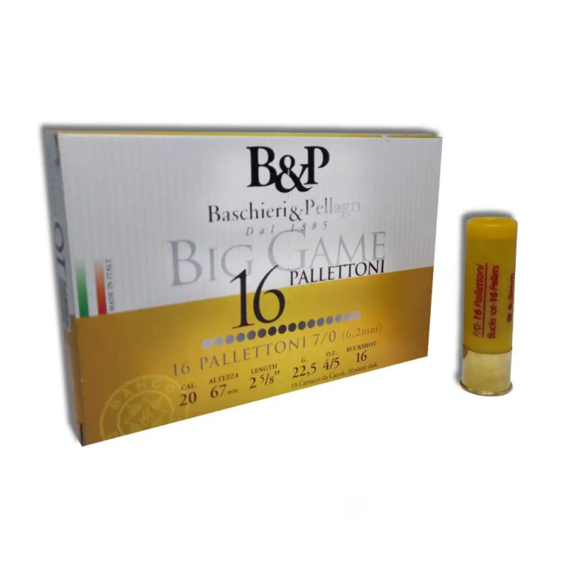 B&P sačmeno streljivo 20/70 BIG GAME 16P 6,2mm | Ritoša trgovine